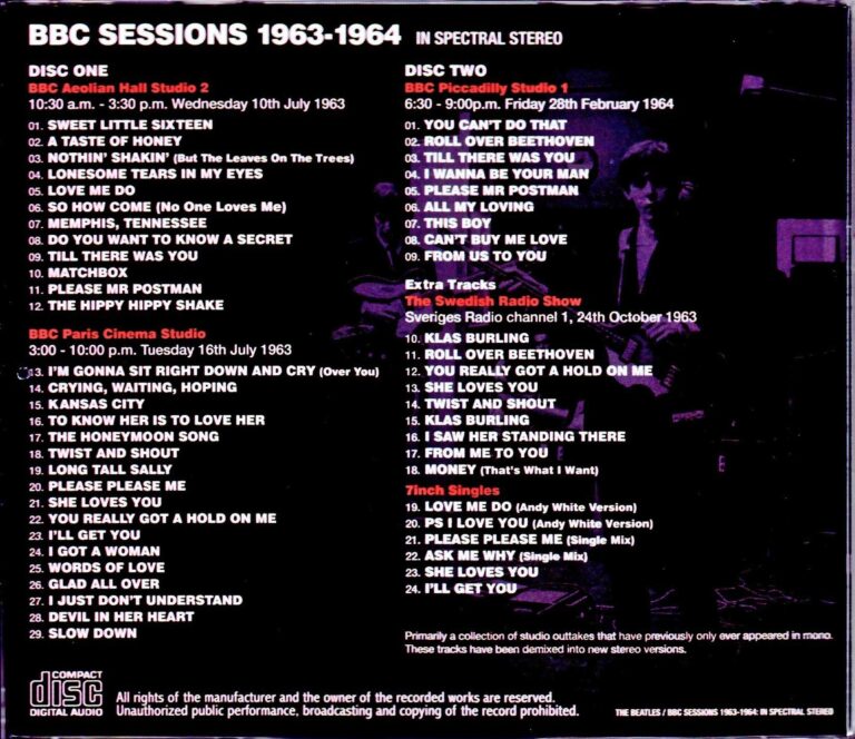 Beatles/BBC Sessions 1963-1964 in Spectral Stereo - SAKURA Record