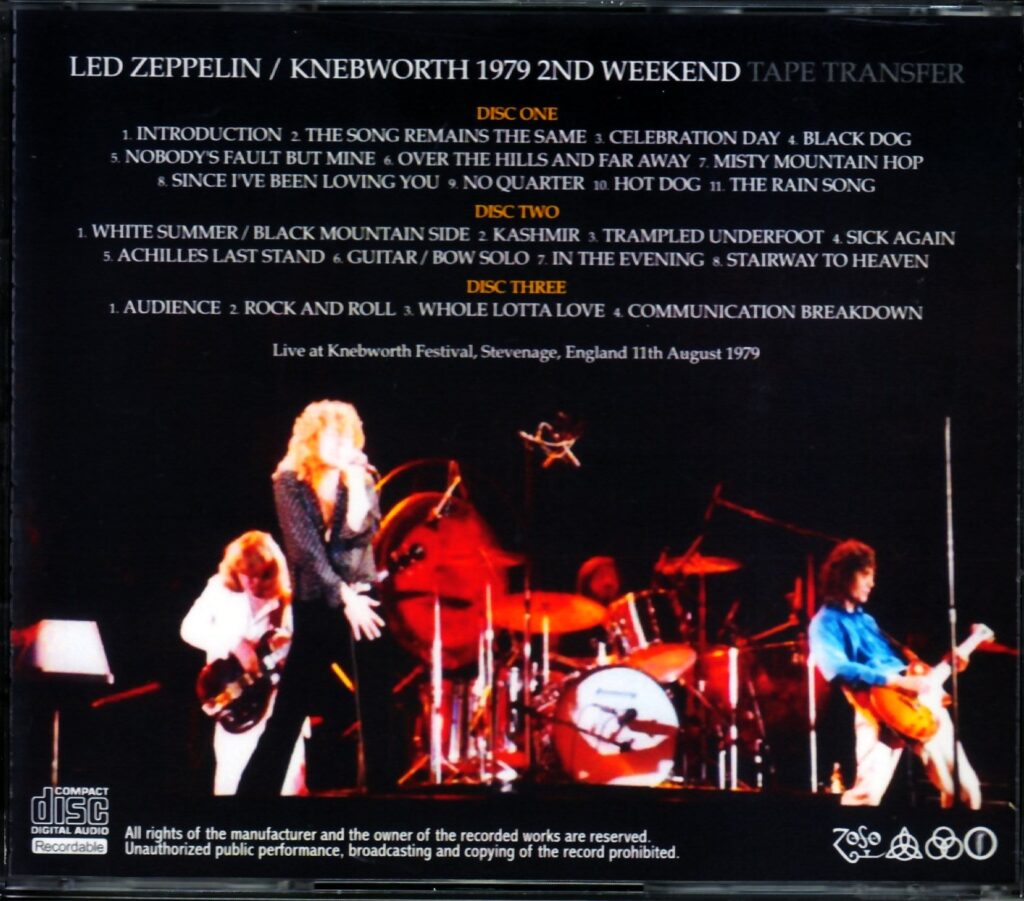 Led Zeppelin/England,UK 1979 Tape Transfer - SAKURA Record
