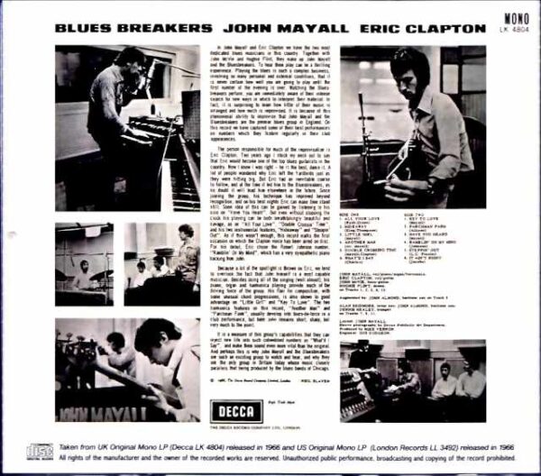 John Mayall Blues Breakers Eric Clapton John Mayall Eric Clapton/UK and ...